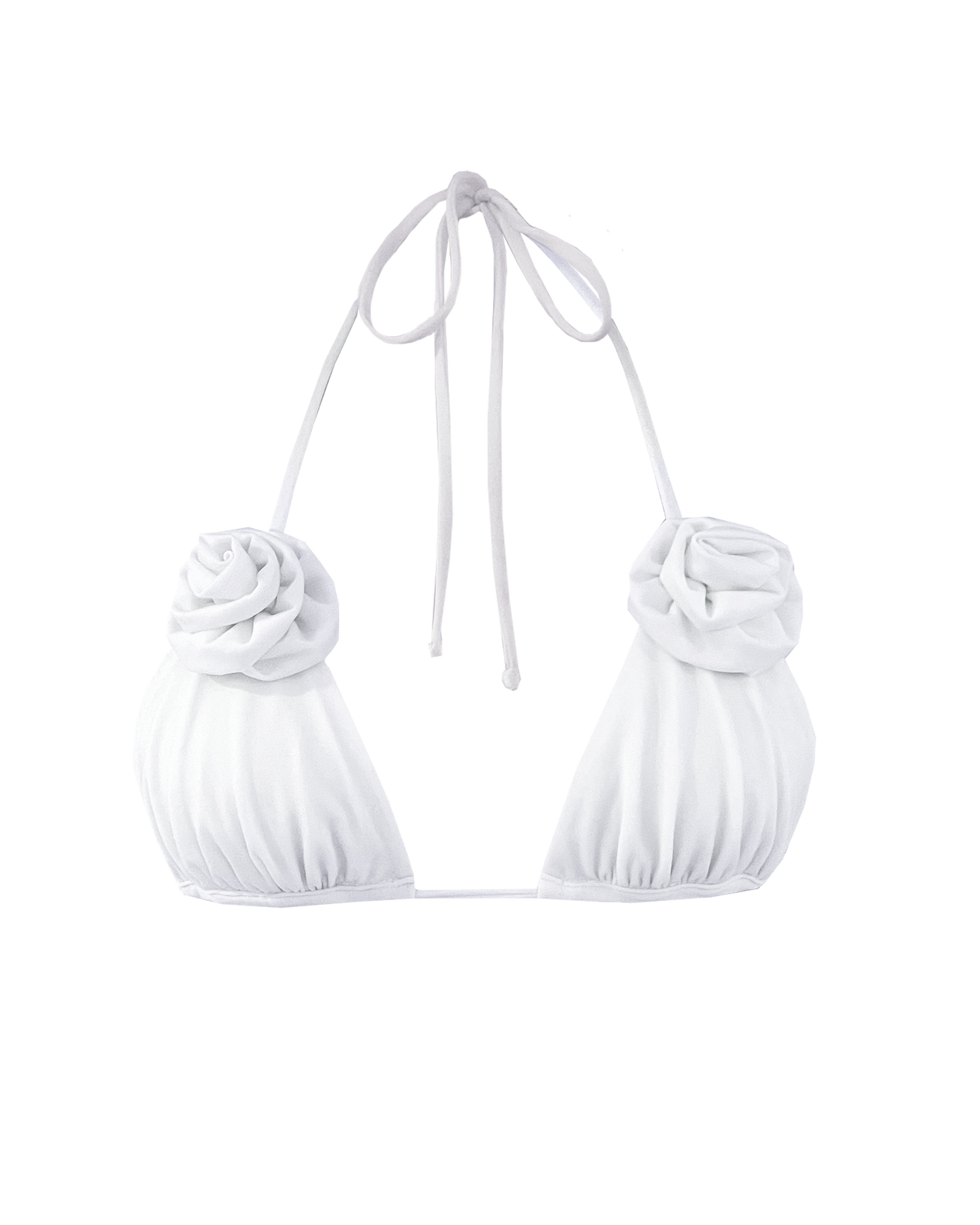 ROSÁ TOP | White Rose Bridal Bikini Top | TRUSSO SWIM